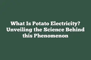 What Is Potato Electricity? Unveiling the Science Behind this ...