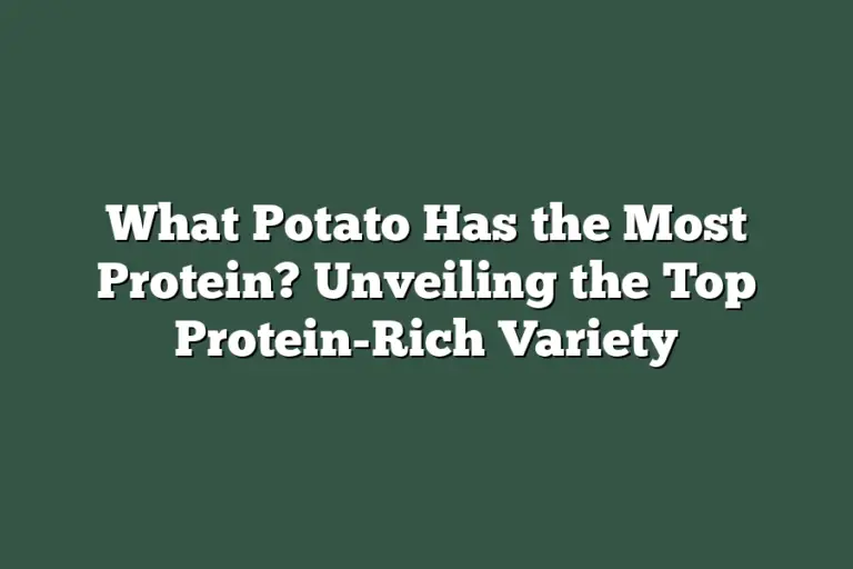 What Potato Has the Most Protein? Unveiling the Top Protein-Rich ...