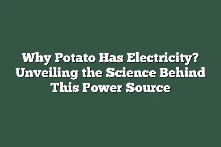 Why Potato Has Electricity? Unveiling the Science Behind This Power ...